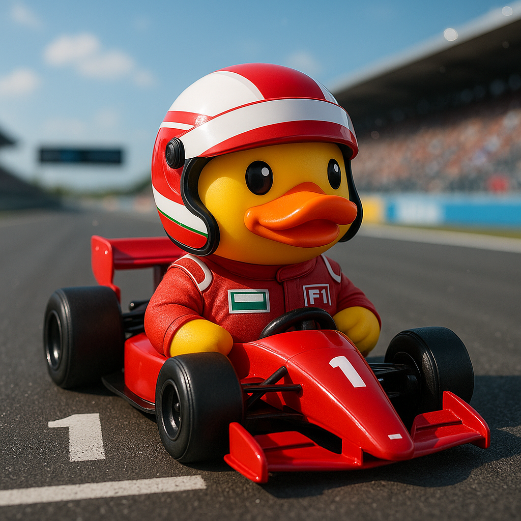 Cute Duck F1 Racing Team Figure (Three Color Racing Version) - world