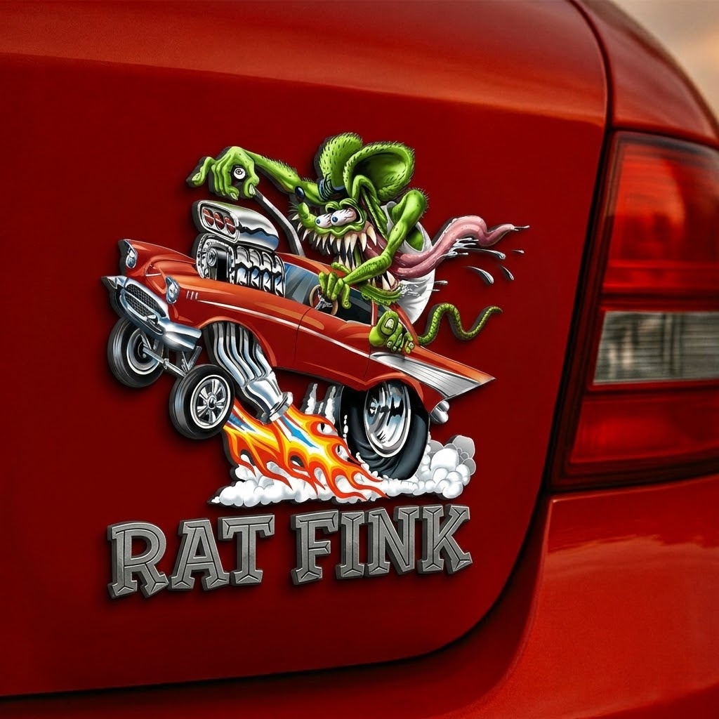 RAT FINK 3D Car Name Badge - meisor
